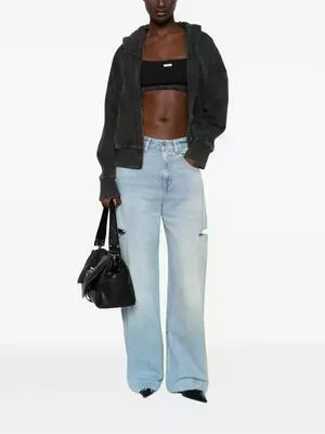 ICON DENIM LOS ANGELES Poppy Distressed Wide-leg Jeans