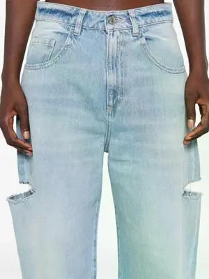 ICON DENIM LOS ANGELES Poppy Distressed Wide-leg Jeans
