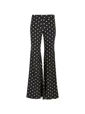 FRANCOISE PINTON - PARIS Polka-dot Flared Trousers