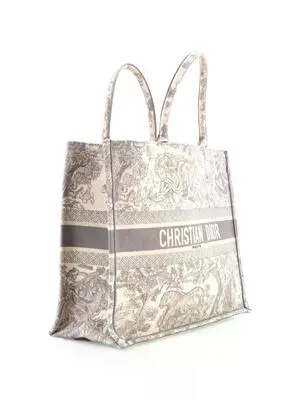 Dior Book Embroidered Canvas Large Tote Bag