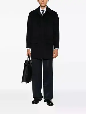 LARDINI Peggy Concealed-front Virgin Wool Coat