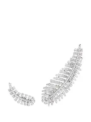 SWAROVSKI Vienna Crystal-embellished Leaf-motif Earrings - Silver