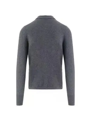 OLIVER LATTUGHI Button-up Collared Sweater - Grey