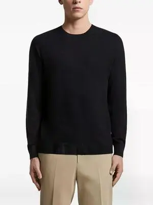 Peserico Crew-neck Ribbed-trim Sweater - Black