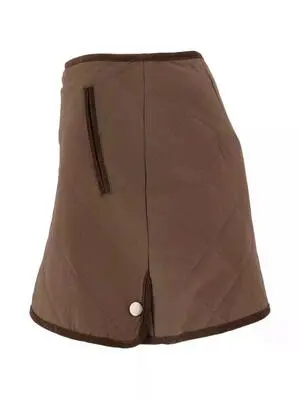 ELEH Quilted Corduroy-trim Mini Skirt