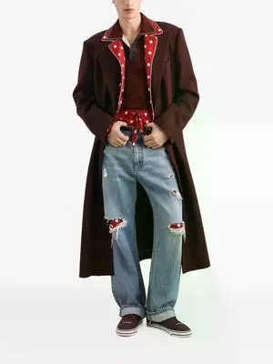 Dolce & Gabbana Single-breasted Virgin-wool-blend Coat - Brown