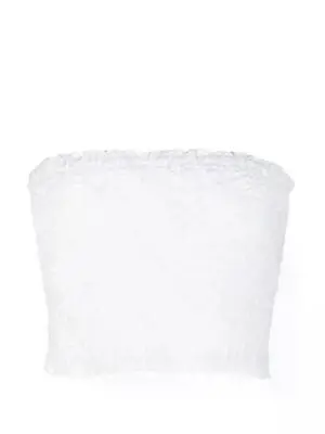Temptation Positano Smocked Cropped Top - White