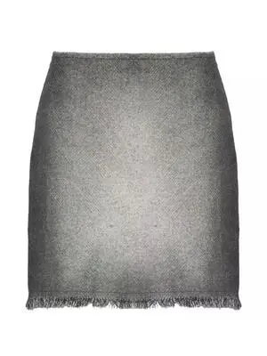 Avant Toi Fringed Herringbone Mini Skirt