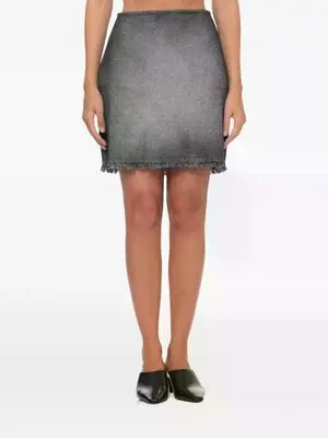 Avant Toi Fringed Herringbone Mini Skirt