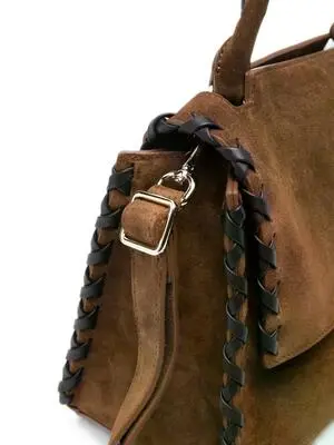 Orciani Braided-trim Suede Shoulder Bag