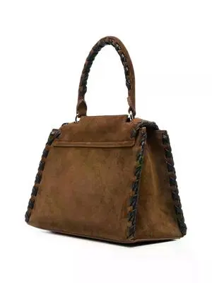 Orciani Braided-trim Suede Shoulder Bag
