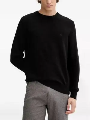 Marc O'polo Logo-embroidered Crew-neck Sweater - Black