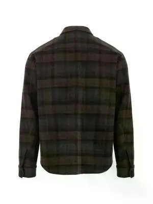 Vince Check-pattern Wool-blend Shirt