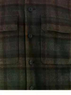 Vince Check-pattern Wool-blend Shirt