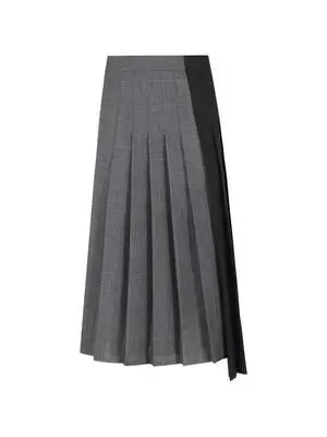 DEPARTMENT 5 Pleated Prince Of Wales Check Midi Skirt - Grey