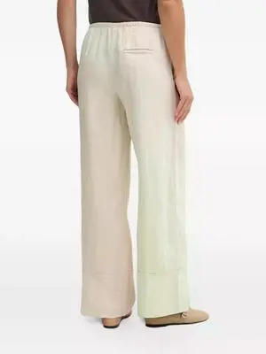 BENETTON Drawstring Linen Trousers - Neutrals