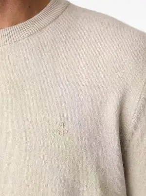 Marc O'polo Logo-embroidered Crew-neck Sweater - Neutrals