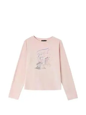 TOUT A COUP Graphic-print Long-sleeve T-shirt - Pink