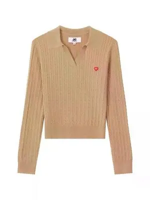 CHOCOOLATE Cable-knit Heart-patch Sweater