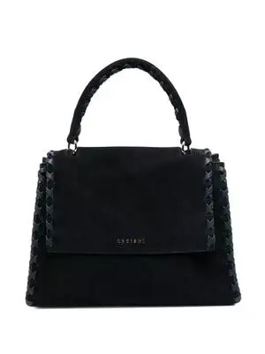 Orciani Braided-trim Suede Tote Bag - Black