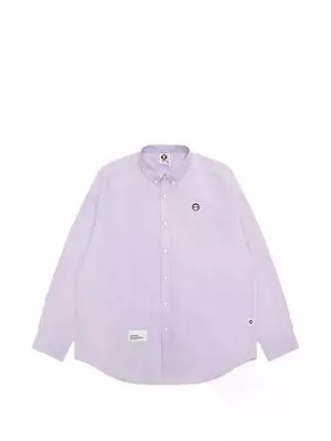 AAPE BY *A BATHING APE Moonface Logo-patch Button-down Shirt - Purple