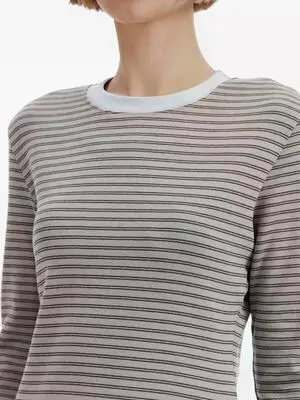 MINI CREAM Striped Layered-effect T-shirt