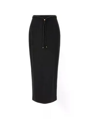 Agnona Belted High-waisted Midi Skirt