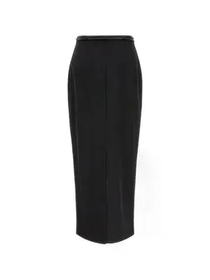 Agnona Belted High-waisted Midi Skirt