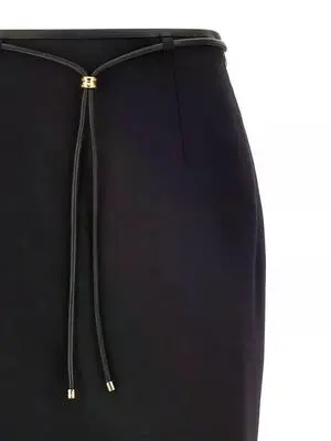 Agnona Belted High-waisted Midi Skirt