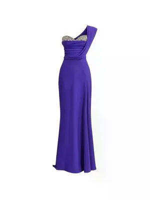 GEMY MAALOUF Crystal-embellished Draped Corset Dress