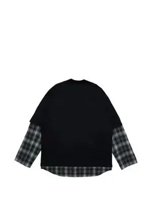 Comme Des Garçons Layered Check-print Sweater - Black