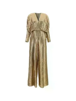 Elie Saab Sequin-embellished Wide-leg Jumpsuit - Gold