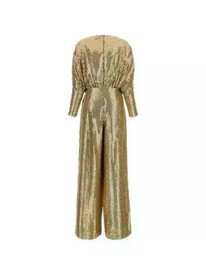 Elie Saab Sequin-embellished Wide-leg Jumpsuit - Gold