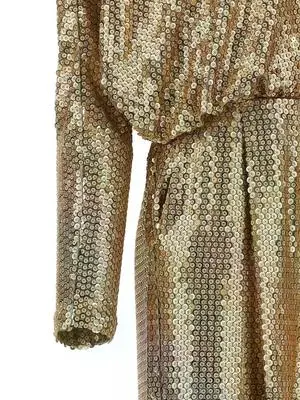 Elie Saab Sequin-embellished Wide-leg Jumpsuit - Gold