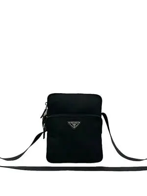 Prada 2019-2026 Tessuto Zip Top Crossbody Bag - Black