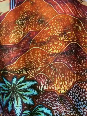 ATELIER VLISCO Rainbow Landscape-print Halterneck Maxi Dress