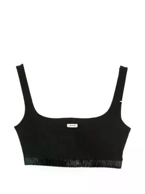 ENTIRE STUDIOS Logo-patch Cropped Top - Black