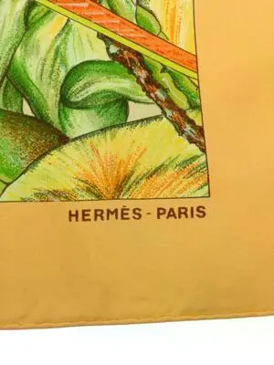 Hermès 1990-2010 Jardin Creole Silk Scarf 90 Scarves - Orange