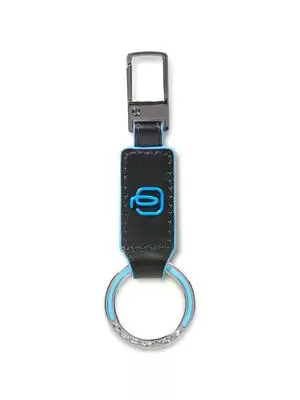 PIQUADRO Carabiner Leather Keychain - Black