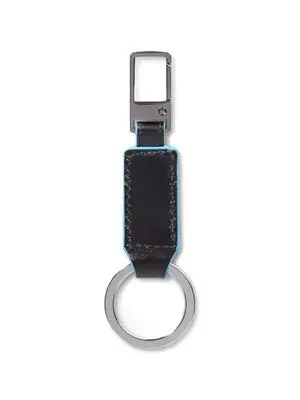 PIQUADRO Carabiner Leather Keychain - Black