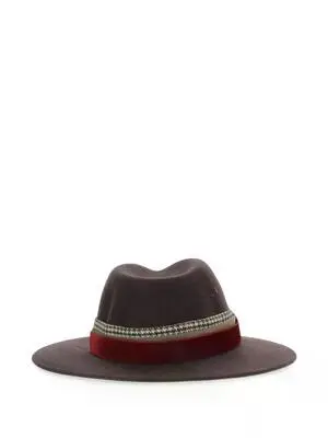 ALEXIA ALVAREZ DE TOLEDO Houndstooth-trim Wool Fedora Hat