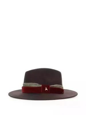 ALEXIA ALVAREZ DE TOLEDO Houndstooth-trim Wool Fedora Hat