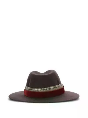 ALEXIA ALVAREZ DE TOLEDO Houndstooth-trim Wool Fedora Hat