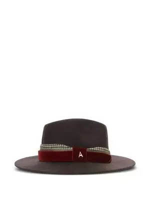 ALEXIA ALVAREZ DE TOLEDO Houndstooth-trim Wool Fedora Hat