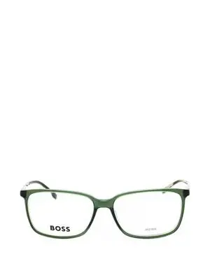 BOSS Rectangle-frame Glasses - Green