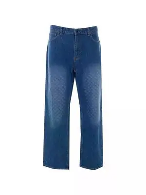DAILY PAPER Monogram-pattern Wide-leg Jeans - Blue