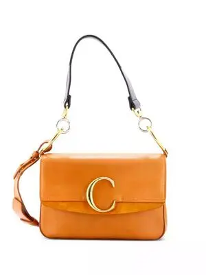 Chloé C Double Carry Bag Leather Small Crossbody Bag - Brown