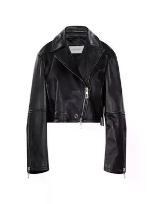 Sportmax Fringe-detail Biker Leather Jacket