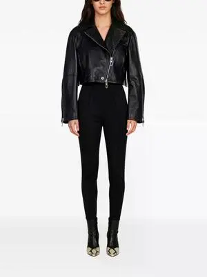Sportmax Fringe-detail Biker Leather Jacket
