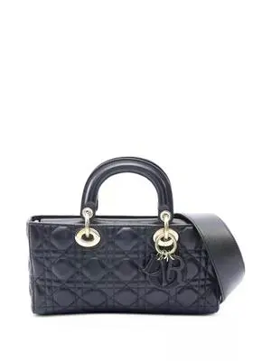 Dior Medium 2010s Cannage Lady D-joy Tote Bag - Black